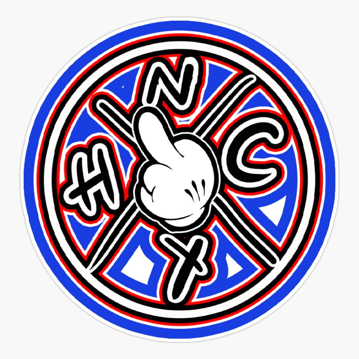 Maneki Wave The Red, White And Blue (Nyhc) Sticker, Phone Decal Water ...