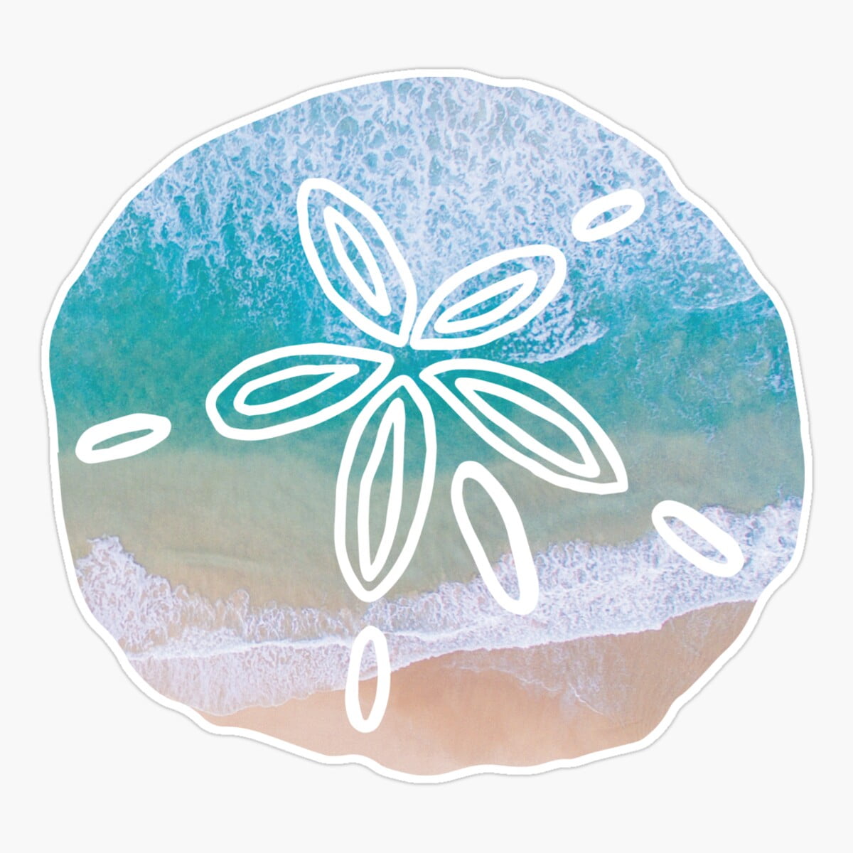 Maneki Waves Sand Dollar Sticker, Phone Decal Water Bottle Stickers Car ...
