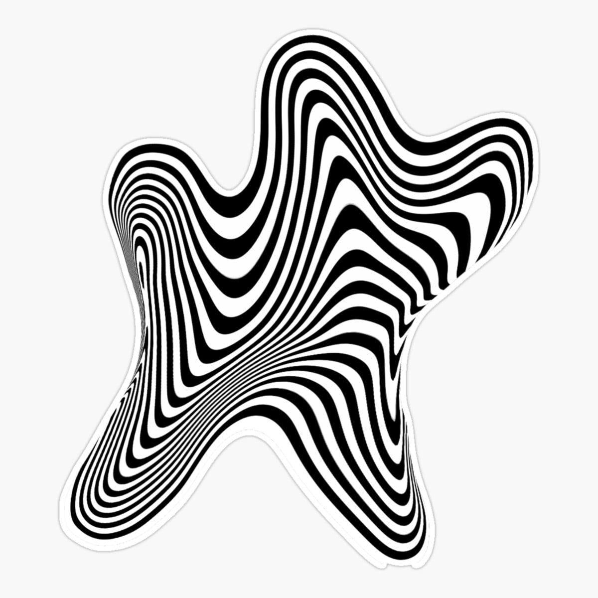 Maneki Wavy Illusion Sticker, Phone Decal Water Bottle Stickers Car ...