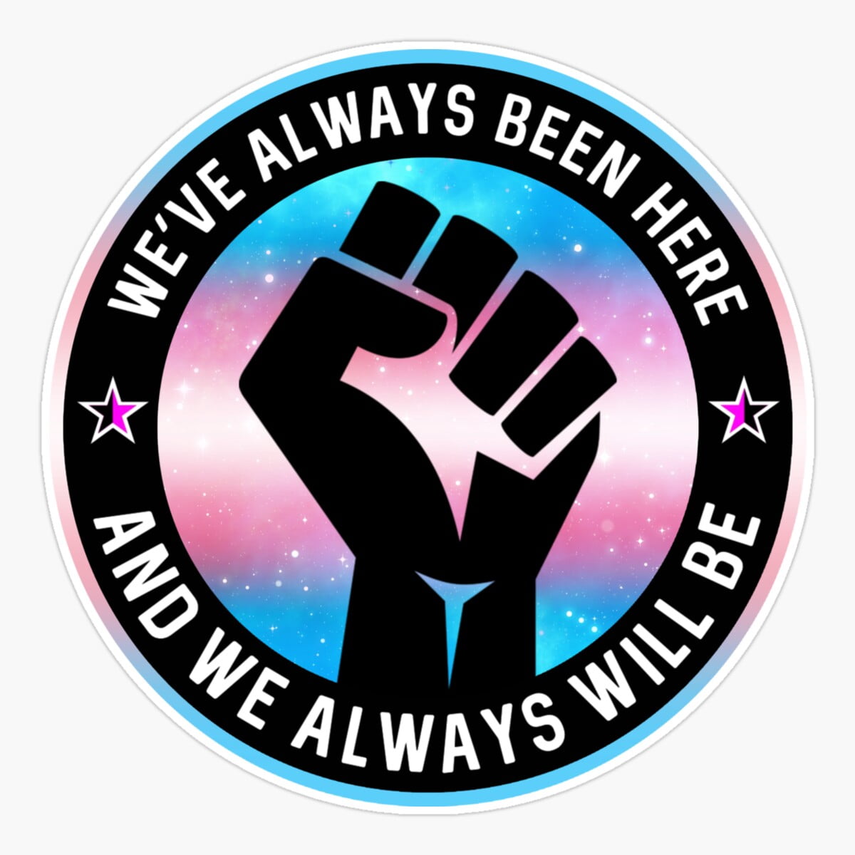 Maneki We’Ll Always Be Here (Trans Pride Galaxy) Er, Phone Decal Water ...