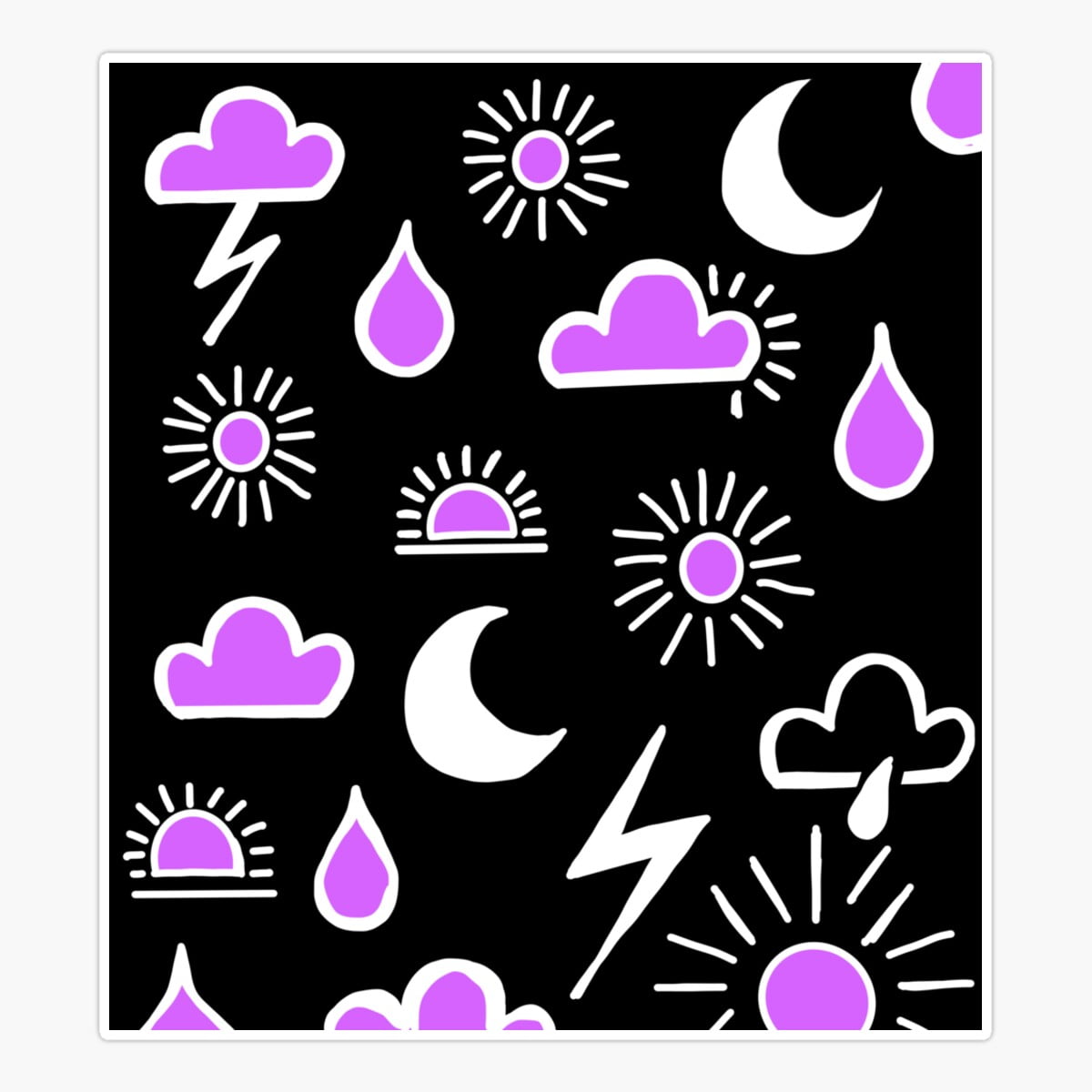 Maneki Weather Symbols Sticker, Phone Decal Water Bottle Stickers Car ...