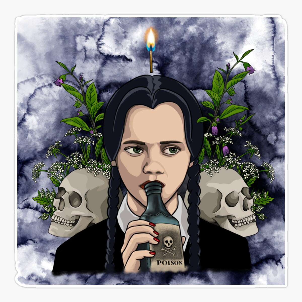 Maneki Wednesday Addams Er, Phone Decal Water Bottle Stickers Car ...