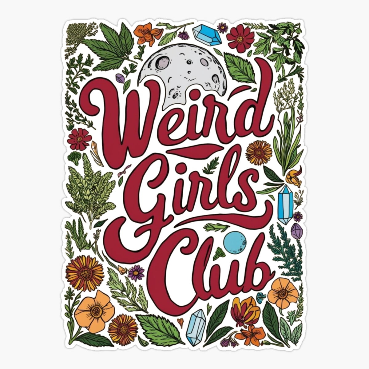 Maneki Weird Girls Club Sticker, Phone Decal Water Bottle Stickers Car ...