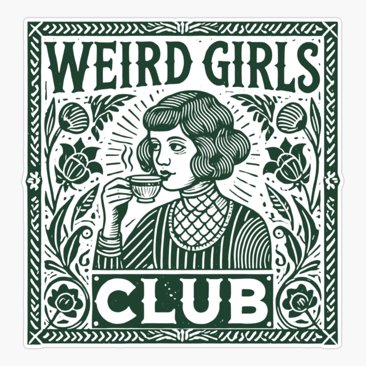 Maneki Weird Girls Club Sticker, Phone Decal Water Bottle Stickers Car ...