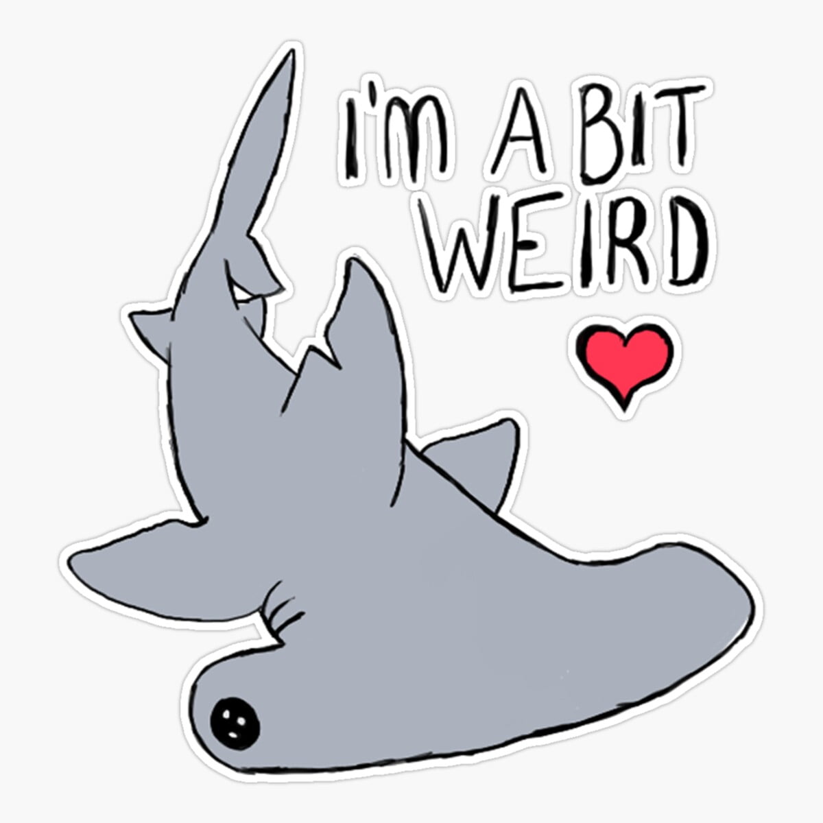 Maneki Weird Hammerhead Shark - Shark Love Er, Phone Decal Water Bottle ...