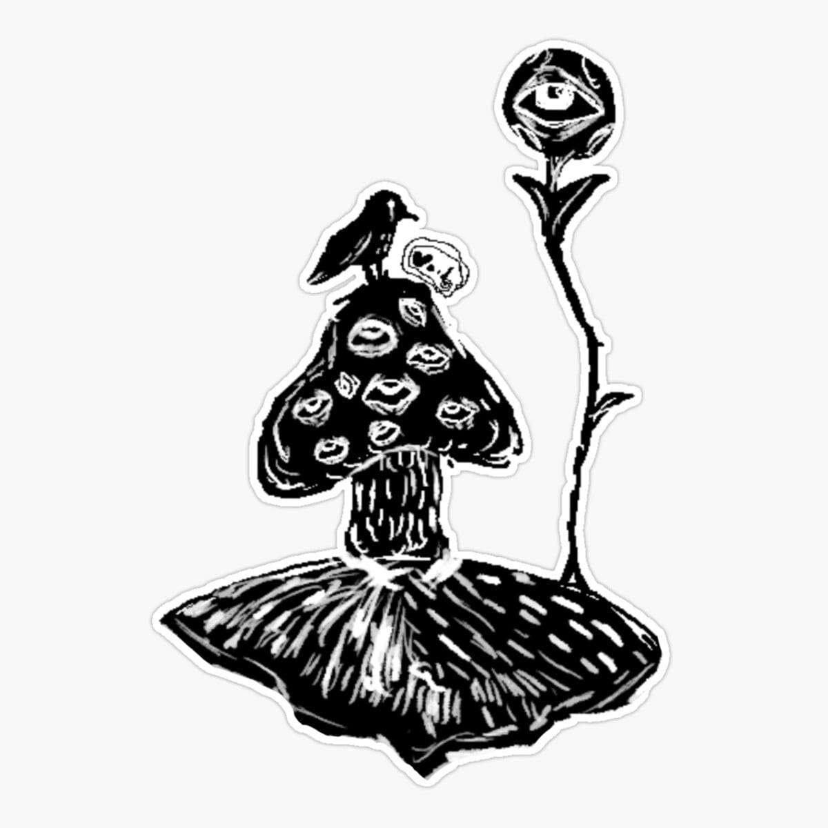 Maneki Weird Landscape Simple Edition Sticker, Phone Decal Water Bottle ...