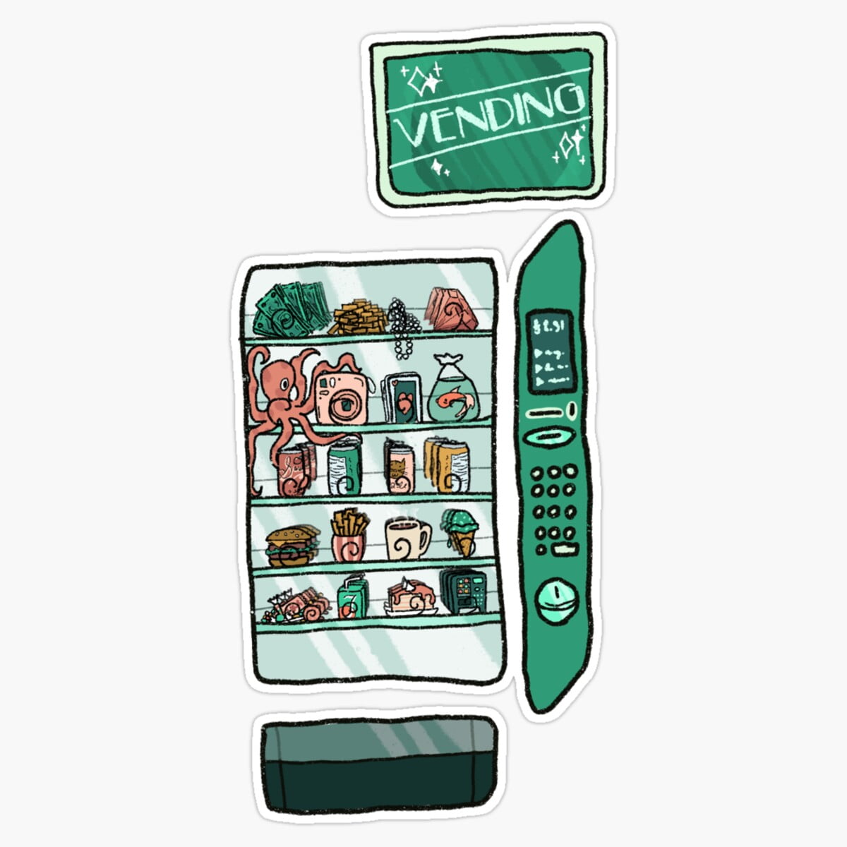 Maneki Weird Vending Machine Er, Phone Decal Water Bottle Stickers Car ...