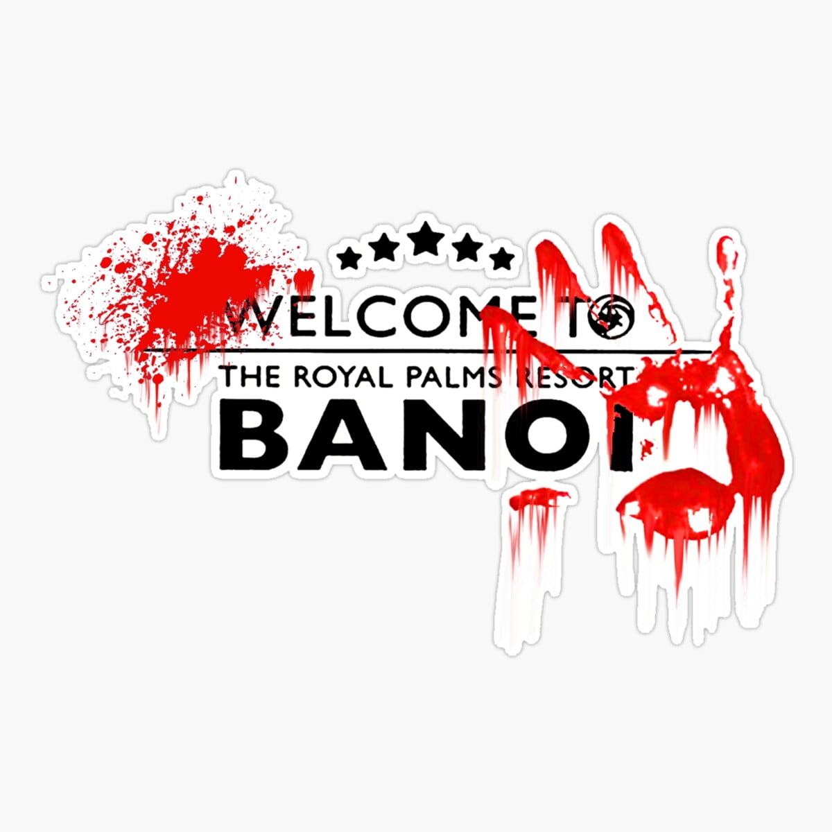 Maneki Welcome To Bloody Banoi Sticker, Phone Decal Water Bottle ...