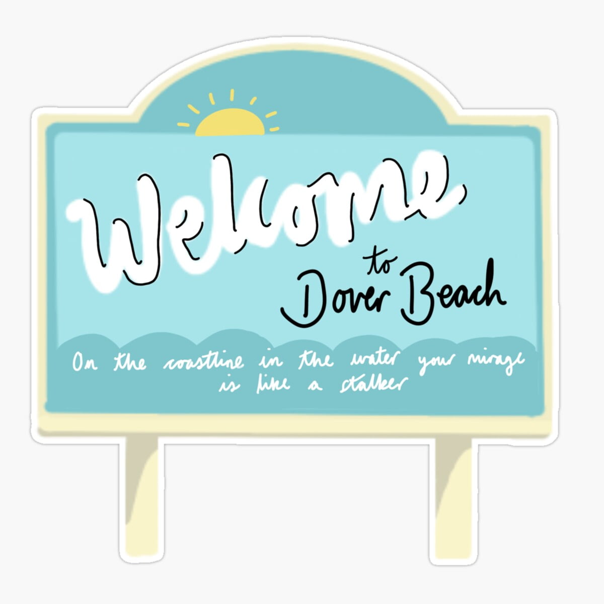 Maneki Welcome To Dover Beach Sticker, Phone Decal Water Bottle ...