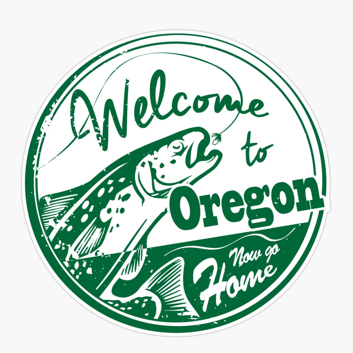 Maneki Welcome To Oregon-Ly Ishing Er, Phone Decal Water Bottle ...