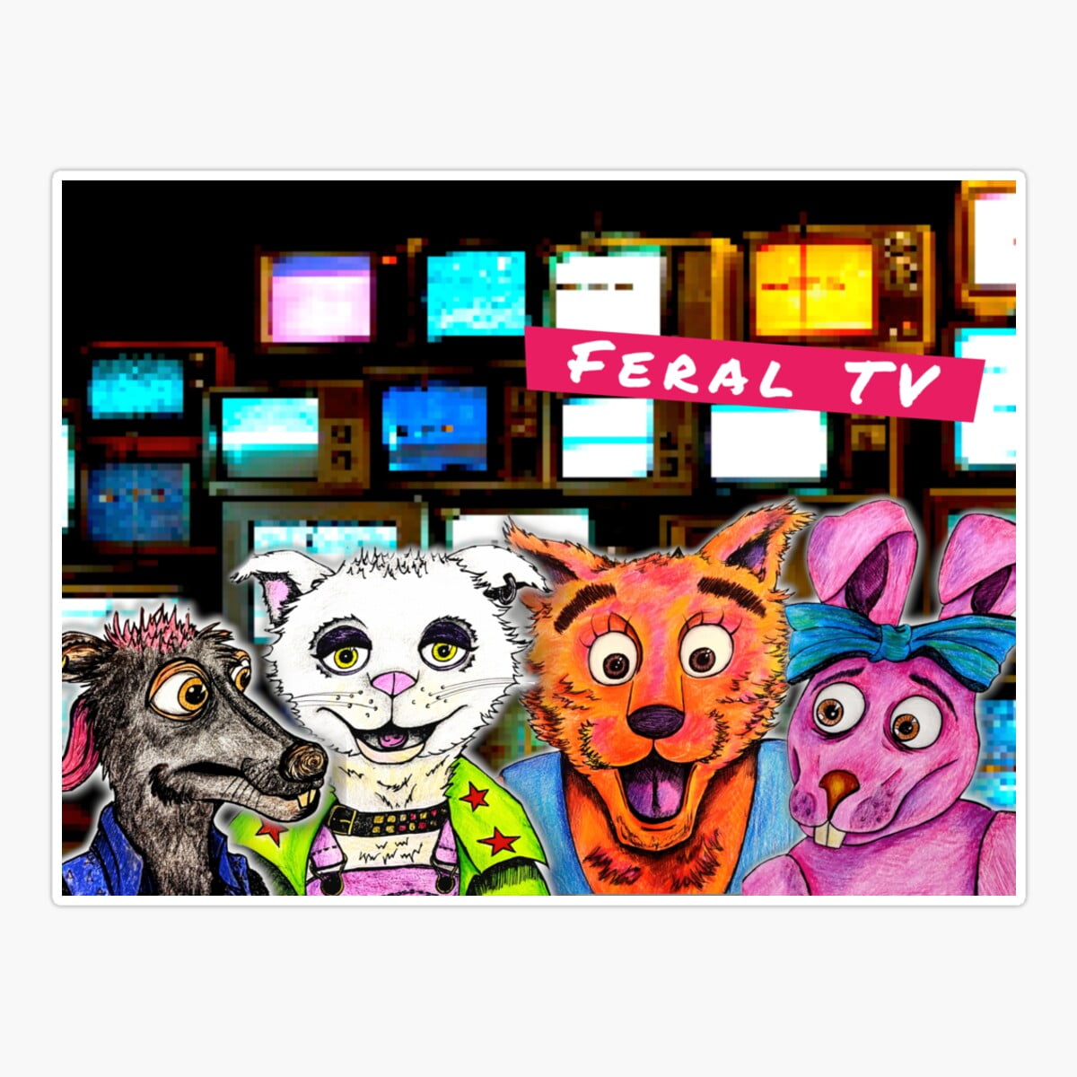 Maneki Welcome To The World Of Feral Tv Sticker, Phone Decal Water ...