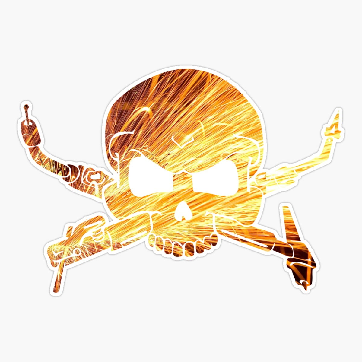 Maneki Welding Sparks Skull Er, Phone Decal Water Bottle Stickers Car ...