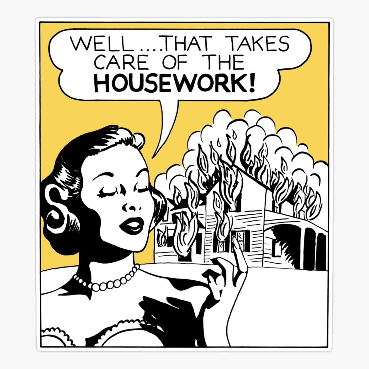 Maneki Well That Takes Care Of The Housework Sticker, Phone Decal Water ...