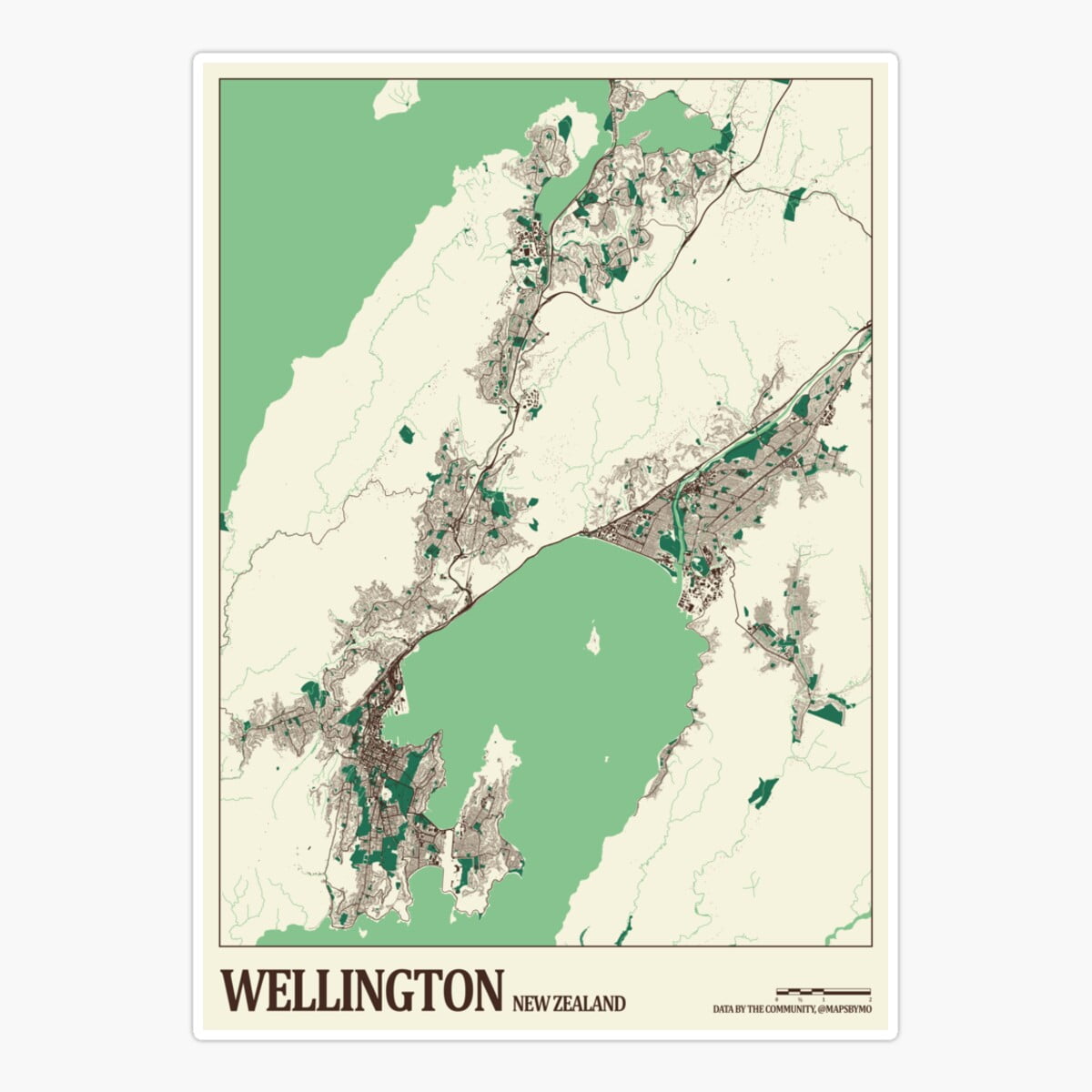Maneki Wellington Street Map Sticker, Phone Decal Water Bottle Stickers ...