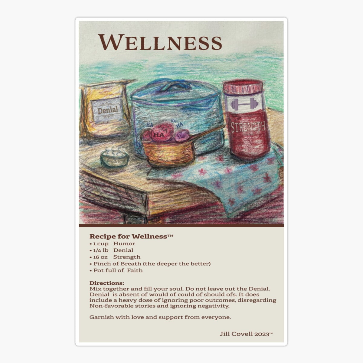 Maneki Wellness Recipe Sticker, Phone Decal Water Bottle Stickers Car ...