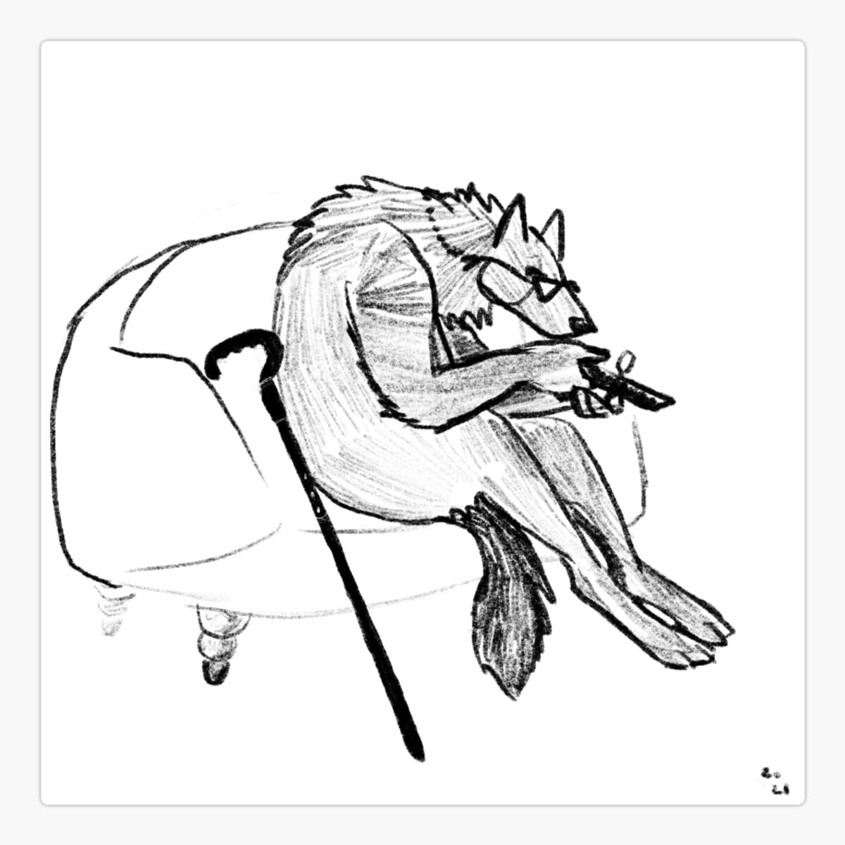 Maneki Werewolf Cane 2 Er, Phone Decal Water Bottle Stickers Car Decals ...