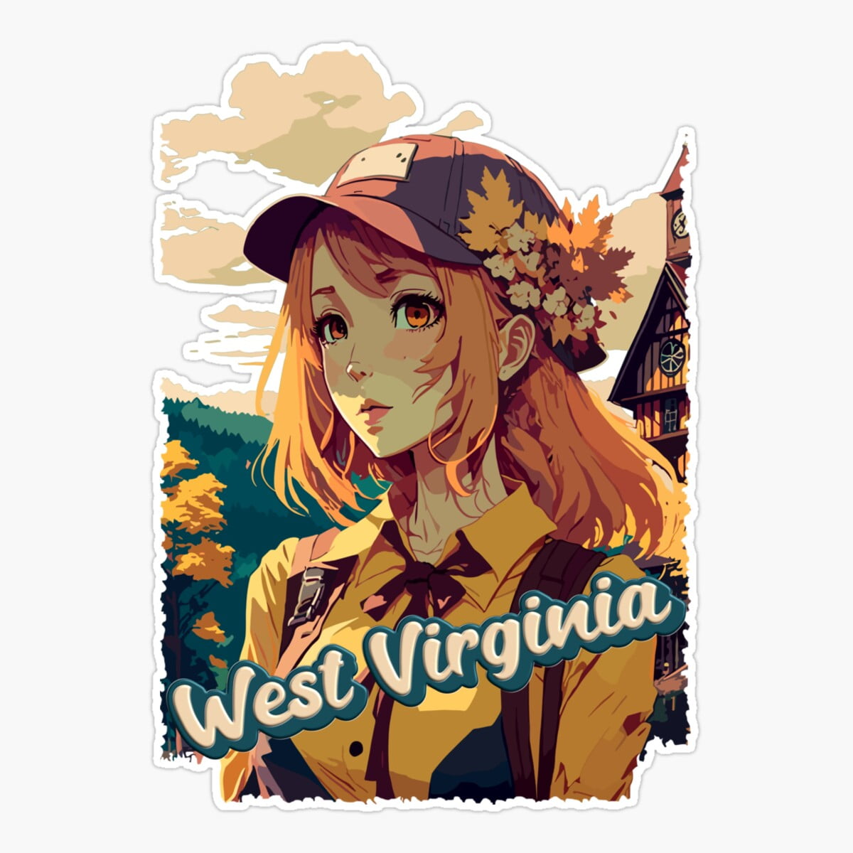 Maneki West Virginia: Mountain State Minstrel Sticker, Phone Decal ...