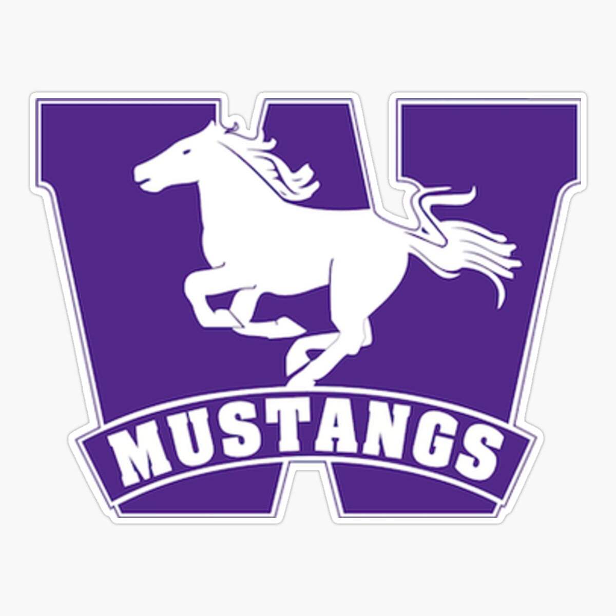 Maneki Western University Mustangs Sticker, Phone Decal Water Bottle ...