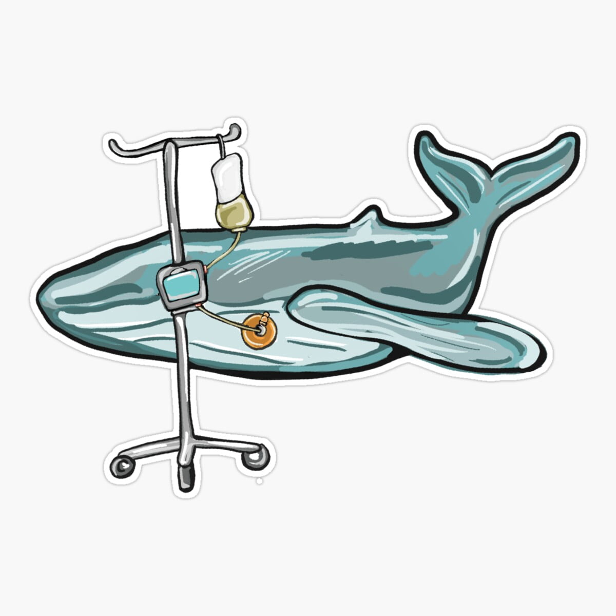 Maneki Whale With Feeding Pump Er, Phone Decal Water Bottle Stickers ...