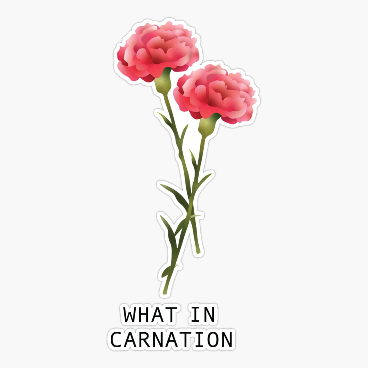 Maneki What In Carnation Sticker, Phone Decal Water Bottle Stickers Car ...