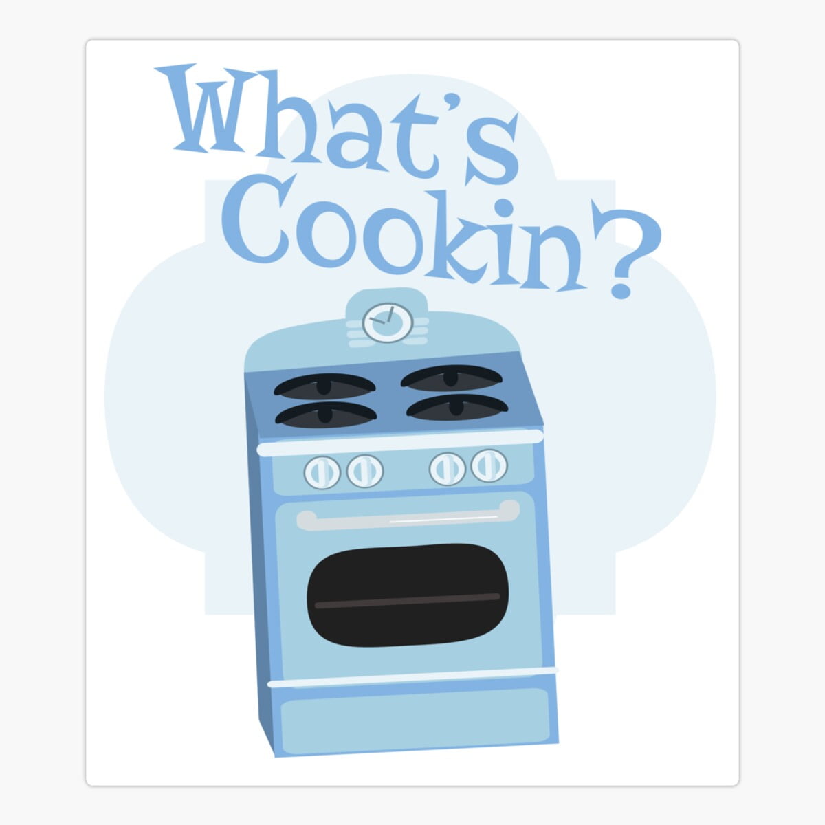 Maneki What Is Cooking Cute Retro Oven Art Sticker, Phone Decal Water ...