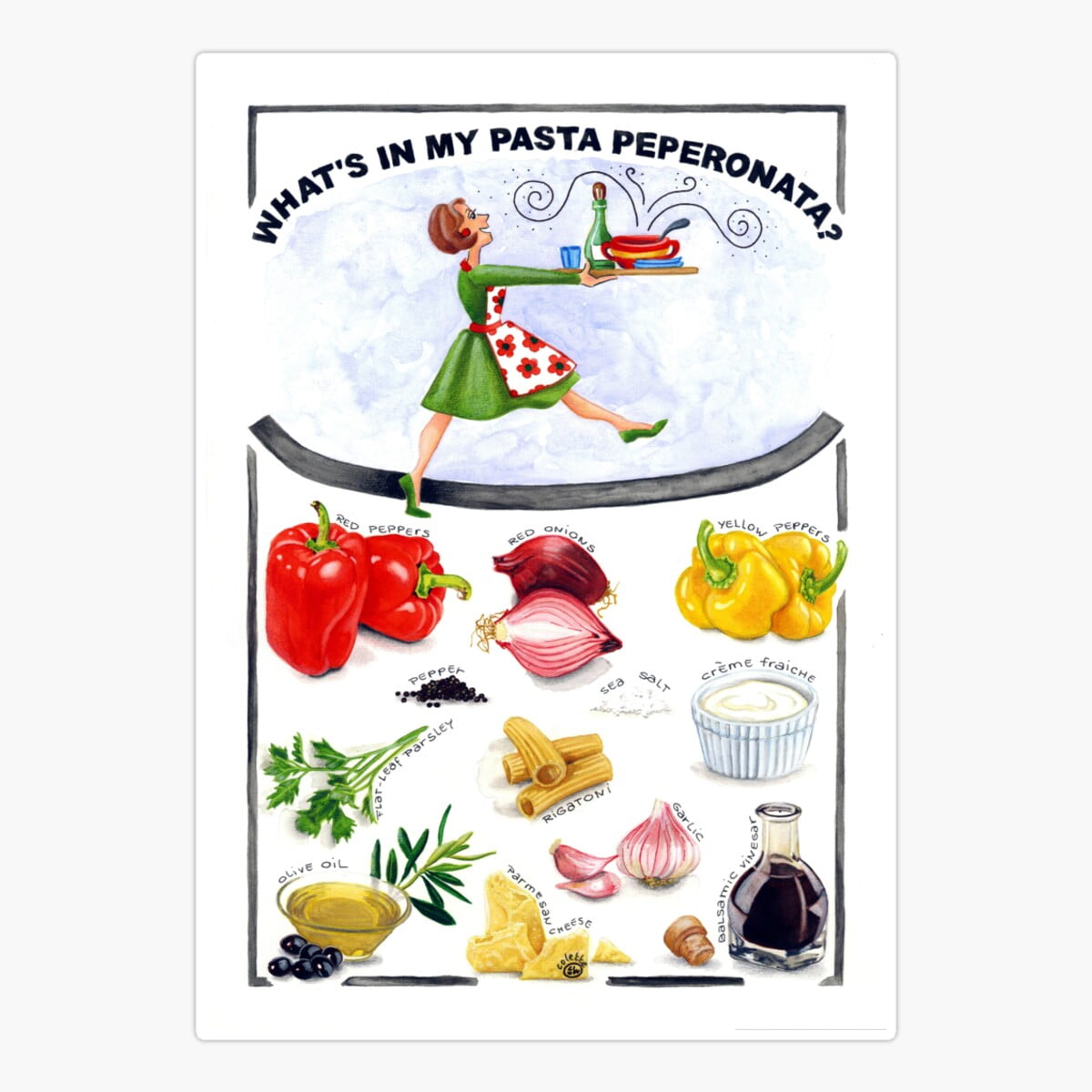 Maneki What'S In My Pasta Peperonata? Sticker, Phone Decal Water Bottle ...