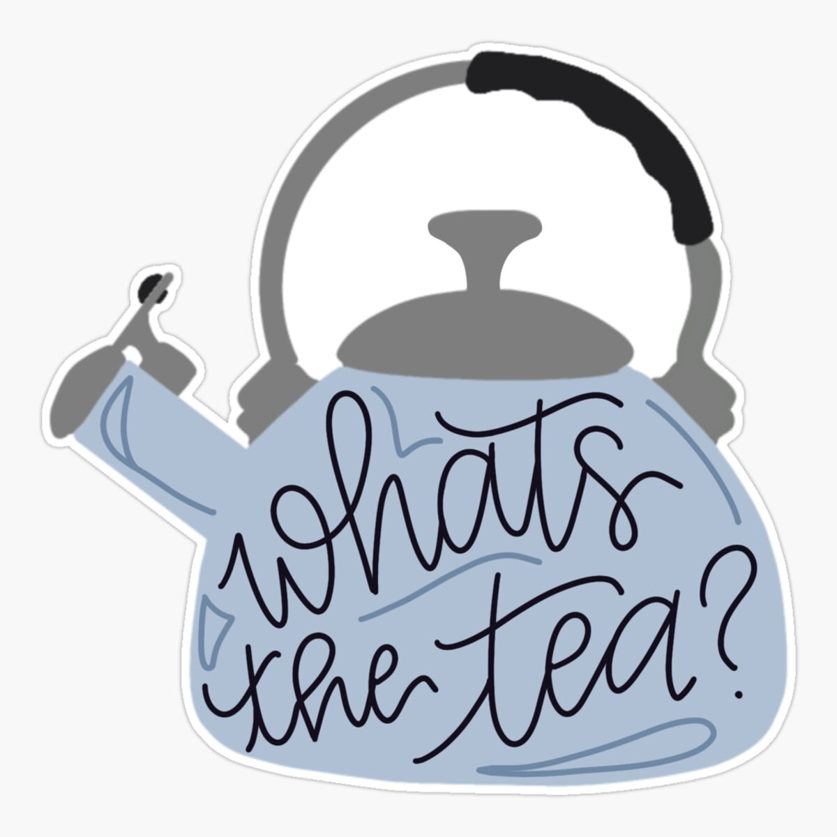 Maneki What’S The Tea Kettle Sticker, Phone Decal Water Bottle Stickers ...