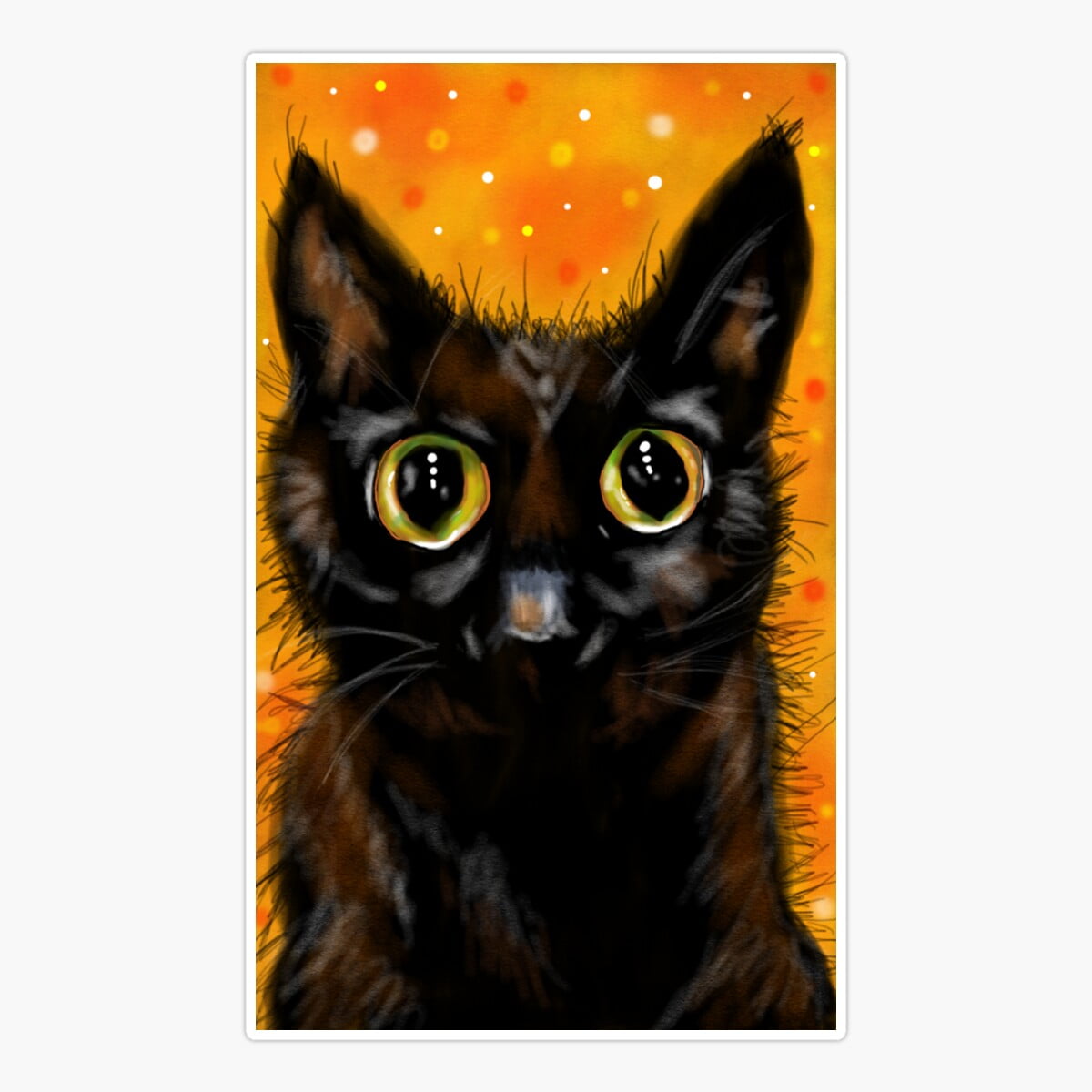 Maneki What The Black Cat Saw Sticker, Phone Decal Water Bottle ...