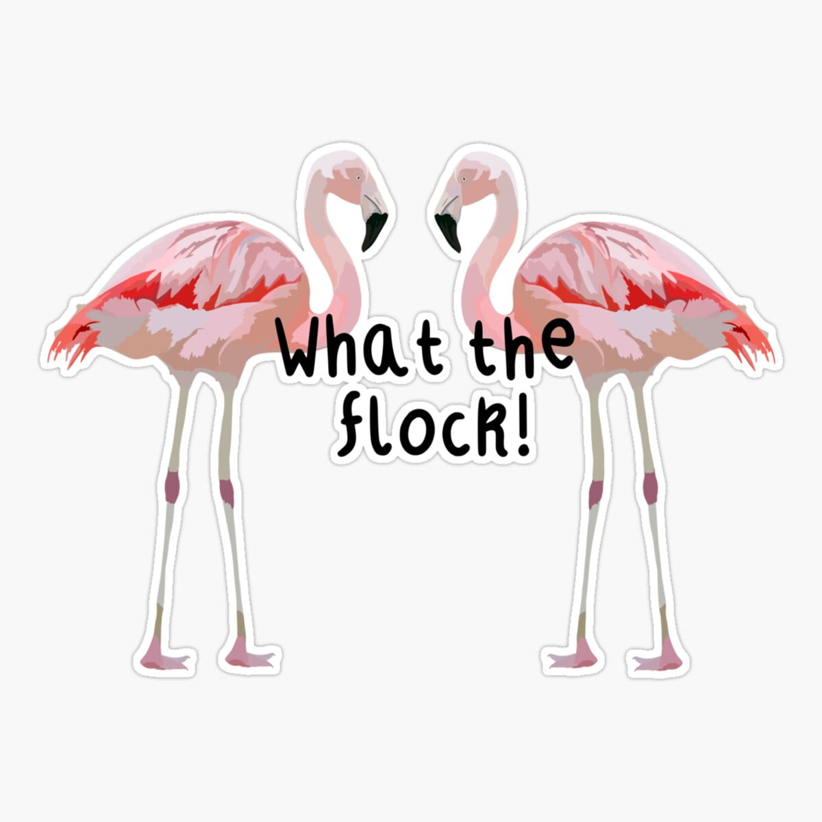 Maneki What The Flock Flamingo Sticker, Phone Decal Water Bottle ...