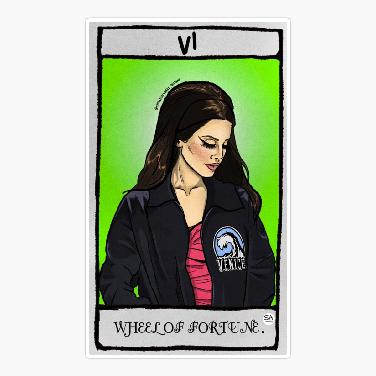 Maneki Wheel Of Fort. (Tarot Card) Sticker, Phone Decal Water Bottle ...