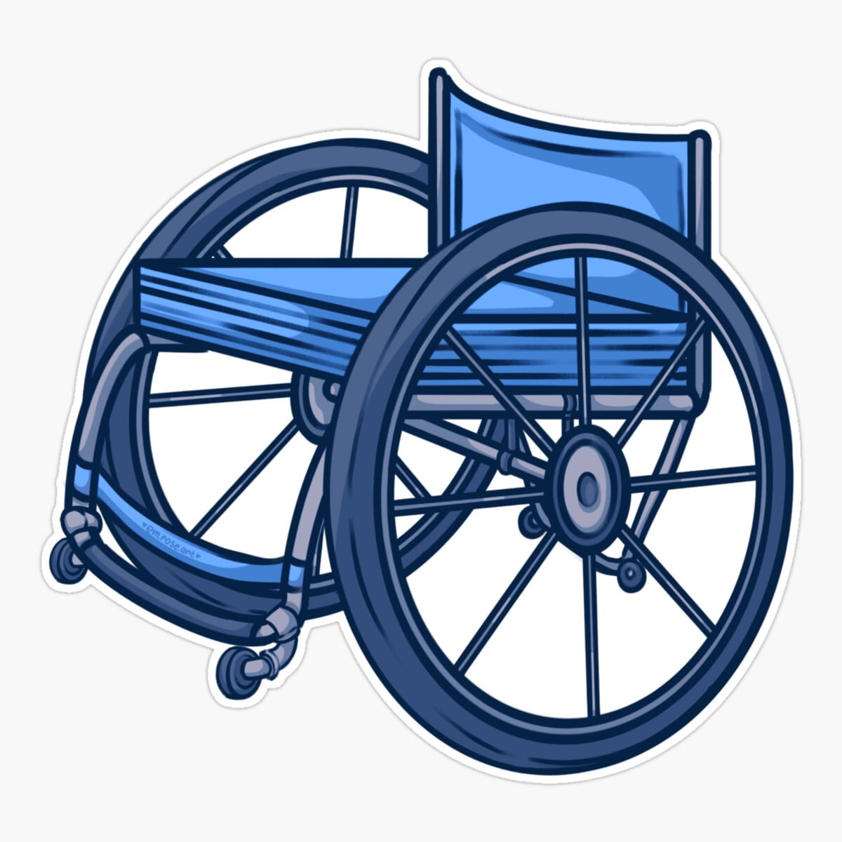 Maneki Wheelchair! (Blue) Er, Phone Decal Water Bottle Stickers Car ...