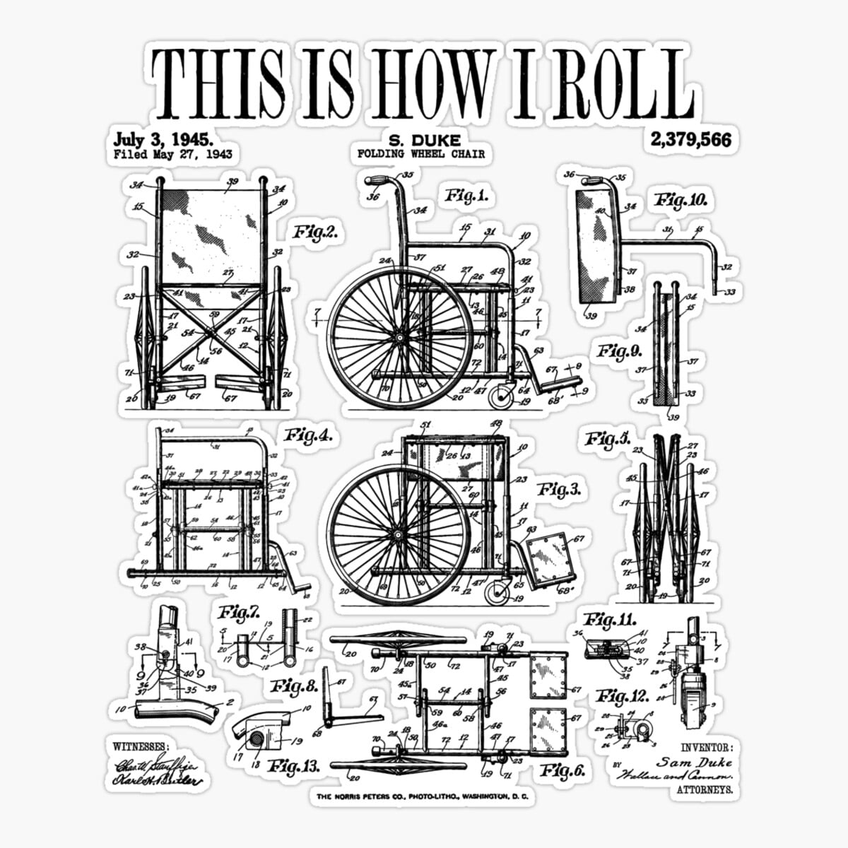 Maneki Wheelchair Disabled Handicapped Amputee Vintage Patent Er, Phone ...