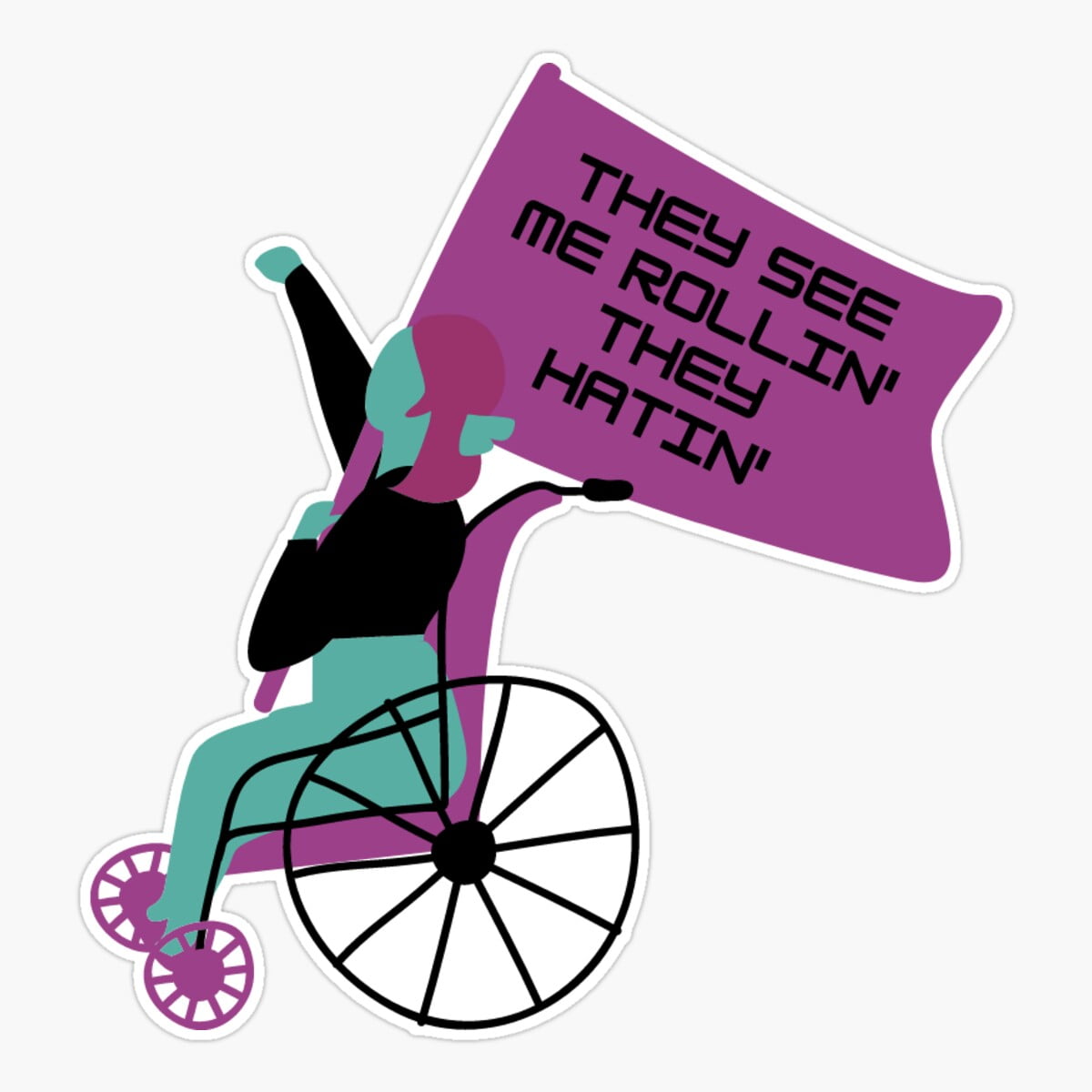 Maneki Wheelchair User They See Me Rolllin' They Hatin' Er, Phone Decal ...