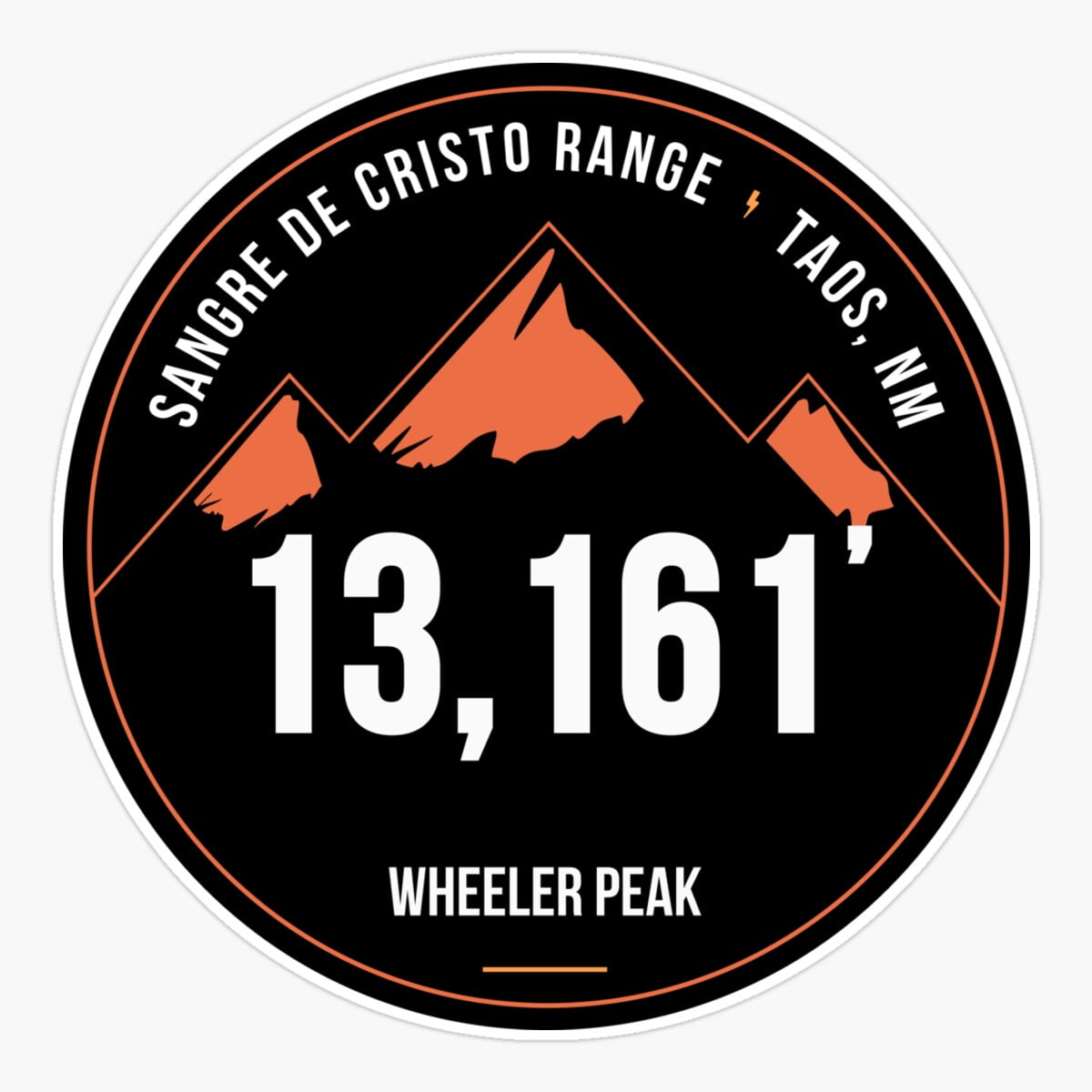 Maneki Wheeler Peak - Orange Range Sticker, Phone Decal Water Bottle ...