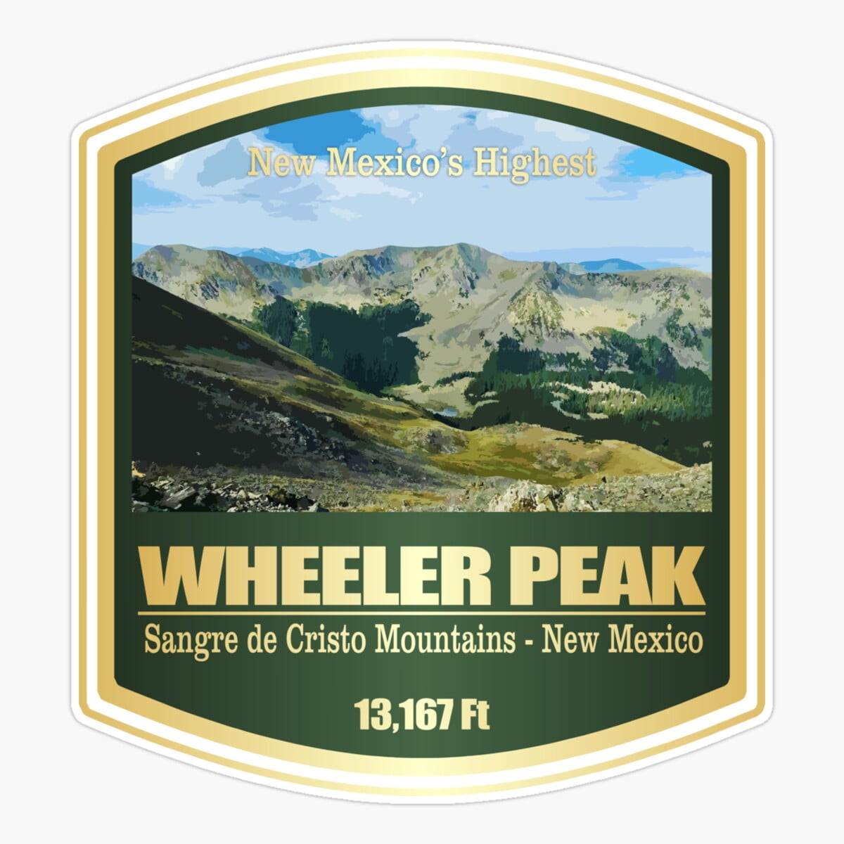 Maneki Wheeler Peak (P) Sticker, Phone Decal Water Bottle Stickers Car ...