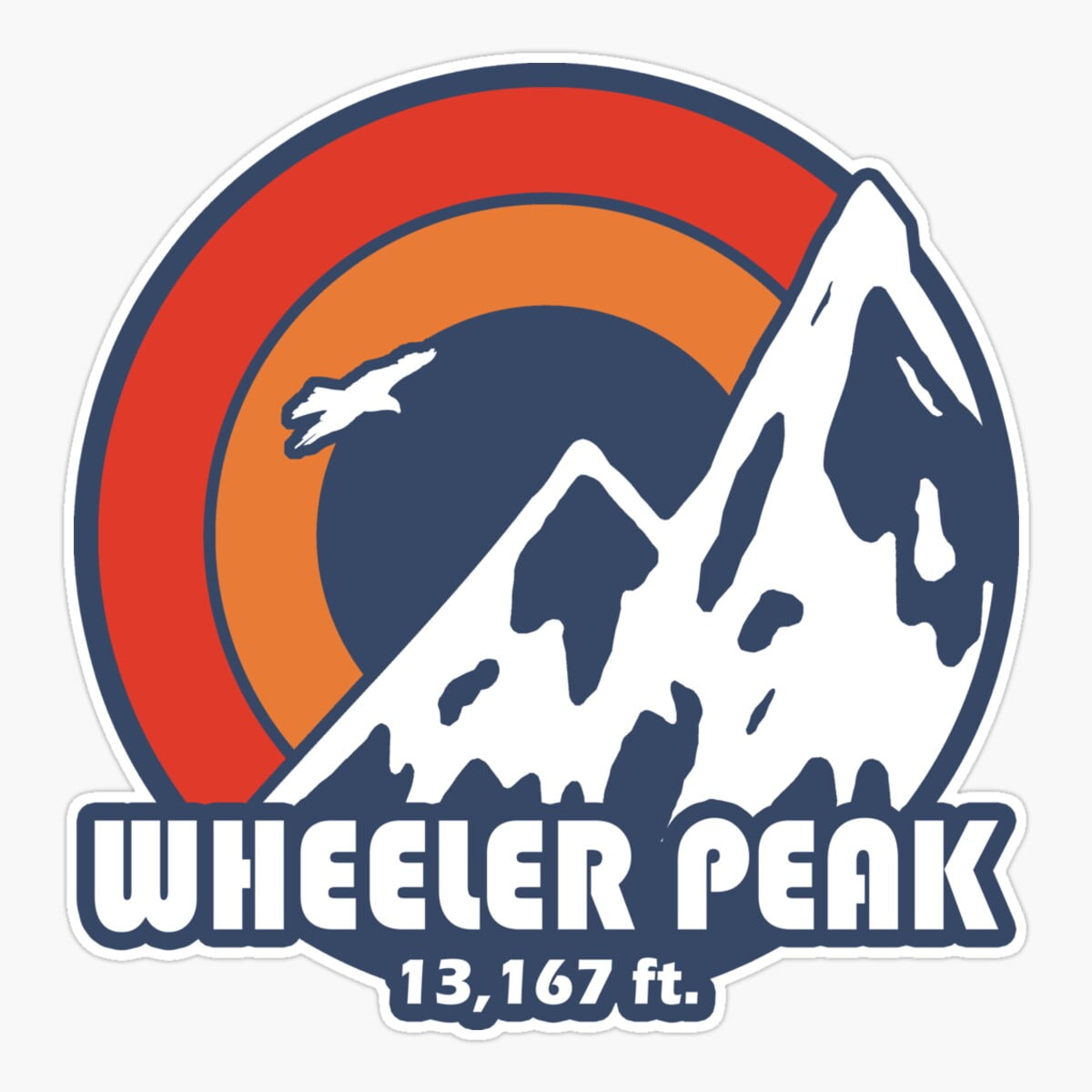 Maneki Wheeler Peak Sun Eagle Sticker, Phone Decal Water Bottle ...