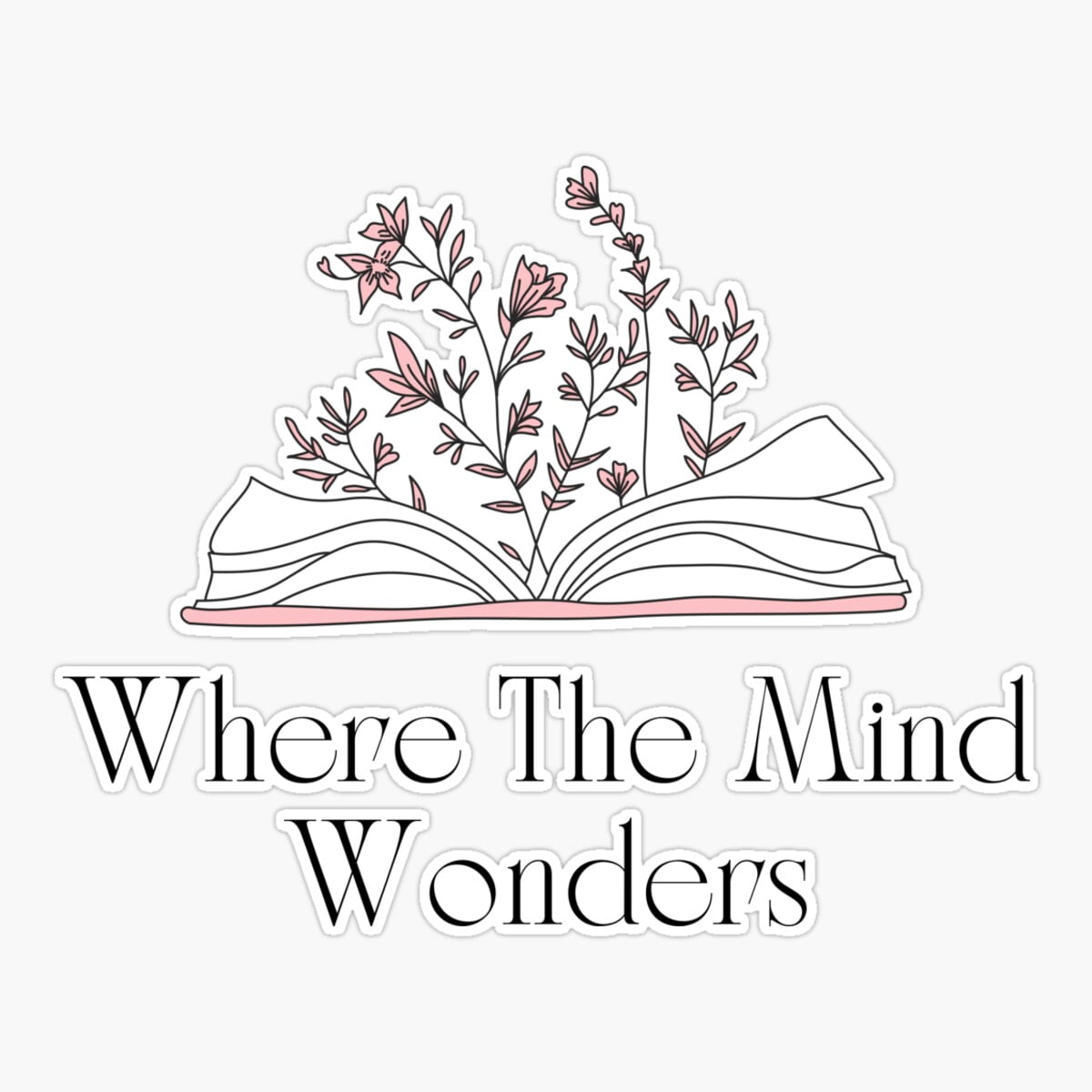 Maneki Where The Mind Wonder | Books Sticker, Phone Decal Water Bottle ...