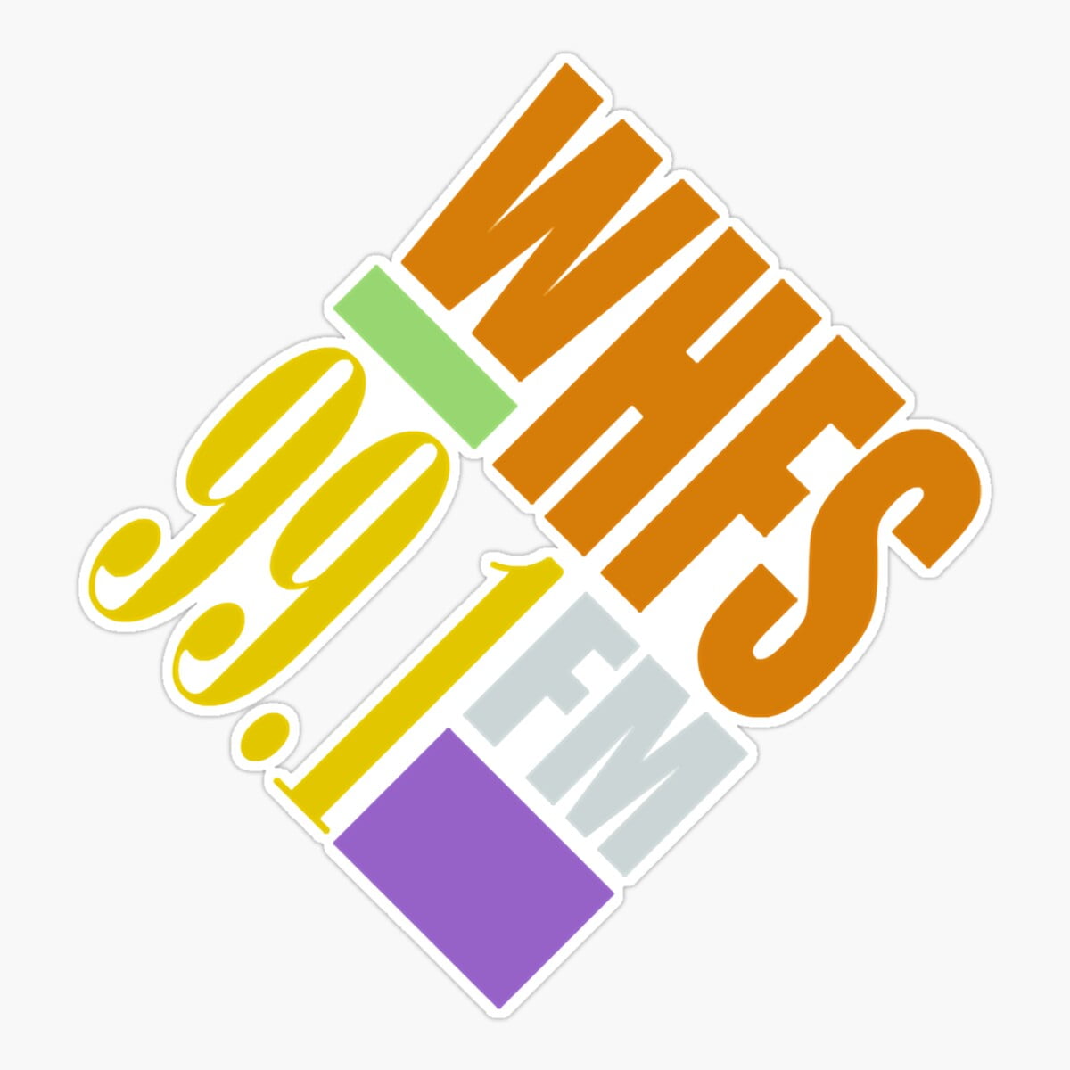 Maneki Whfs 99.1 Fm Washington, Dc Retro Radio Station Sticker, Phone ...