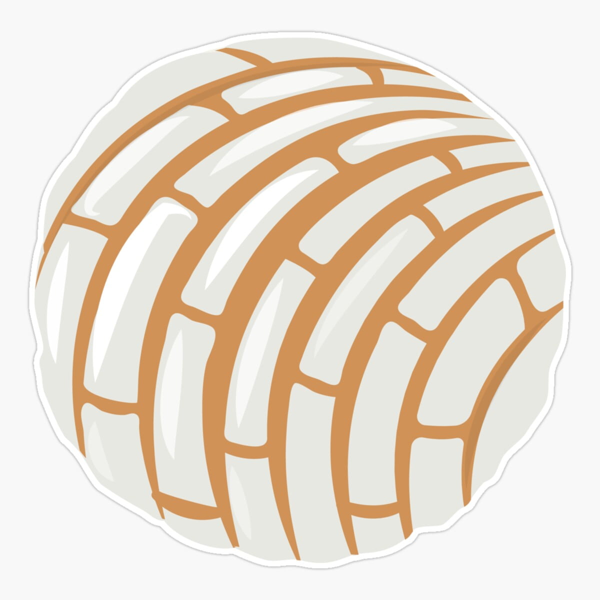 Maneki White Concha Mexican Pan Dulce Sticker, Phone Decal Water Bottle ...