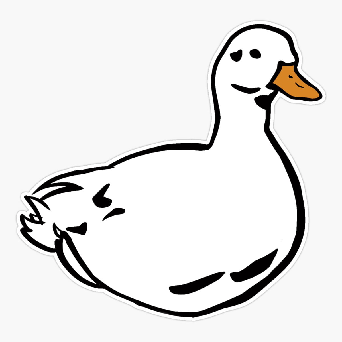 Maneki White Duck Sticker, Phone Decal Water Bottle Stickers Car Decals ...