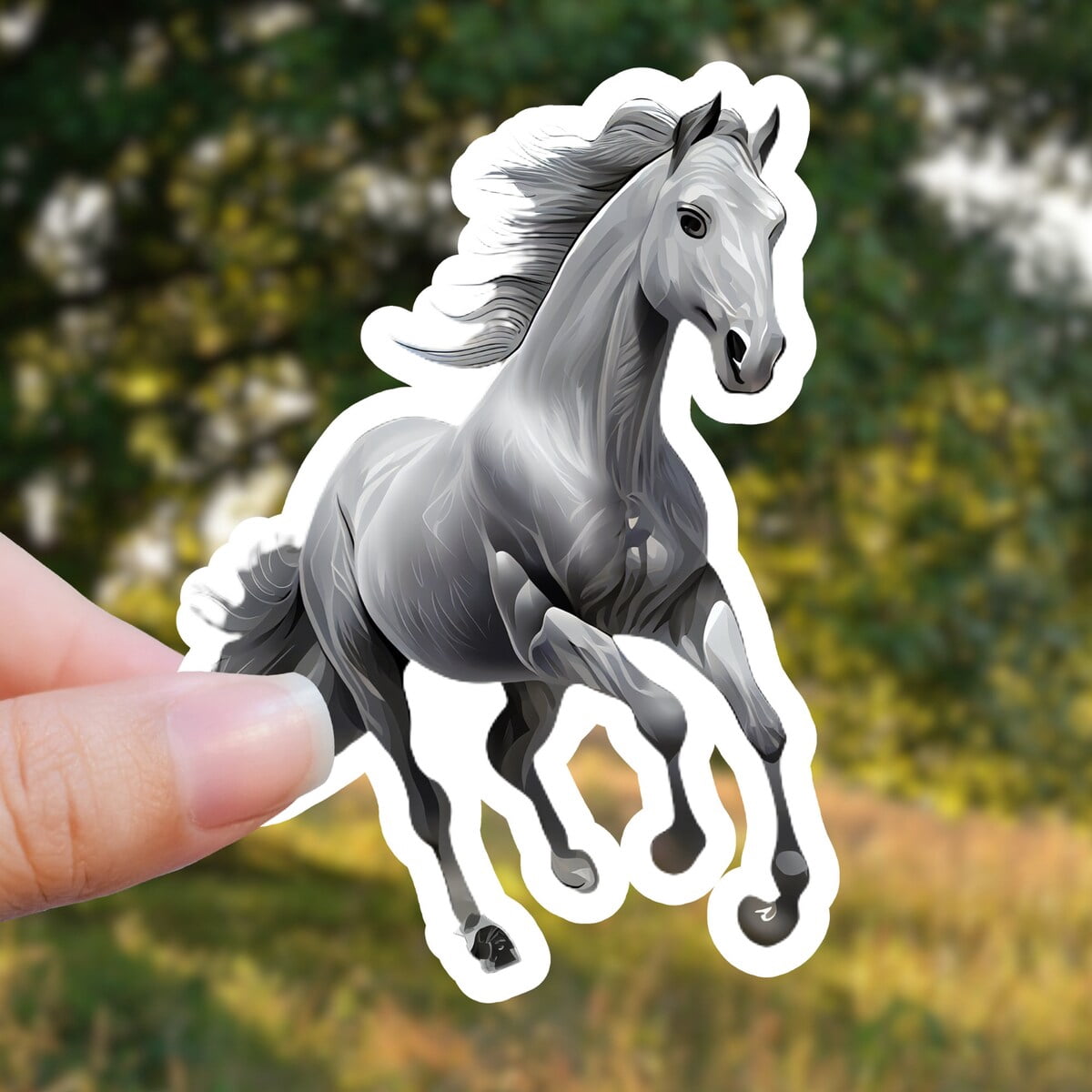 Maneki White Horse Sticker Horse Sticker Unicorn Sticker Beautiful ...