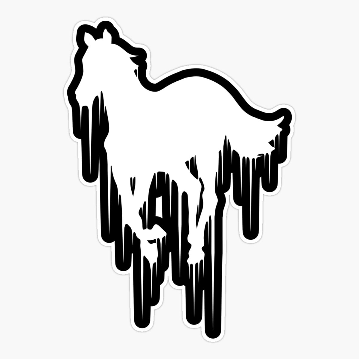 Maneki White Pony Drip. Sticker, Phone Decal Water Bottle Stickers Car ...