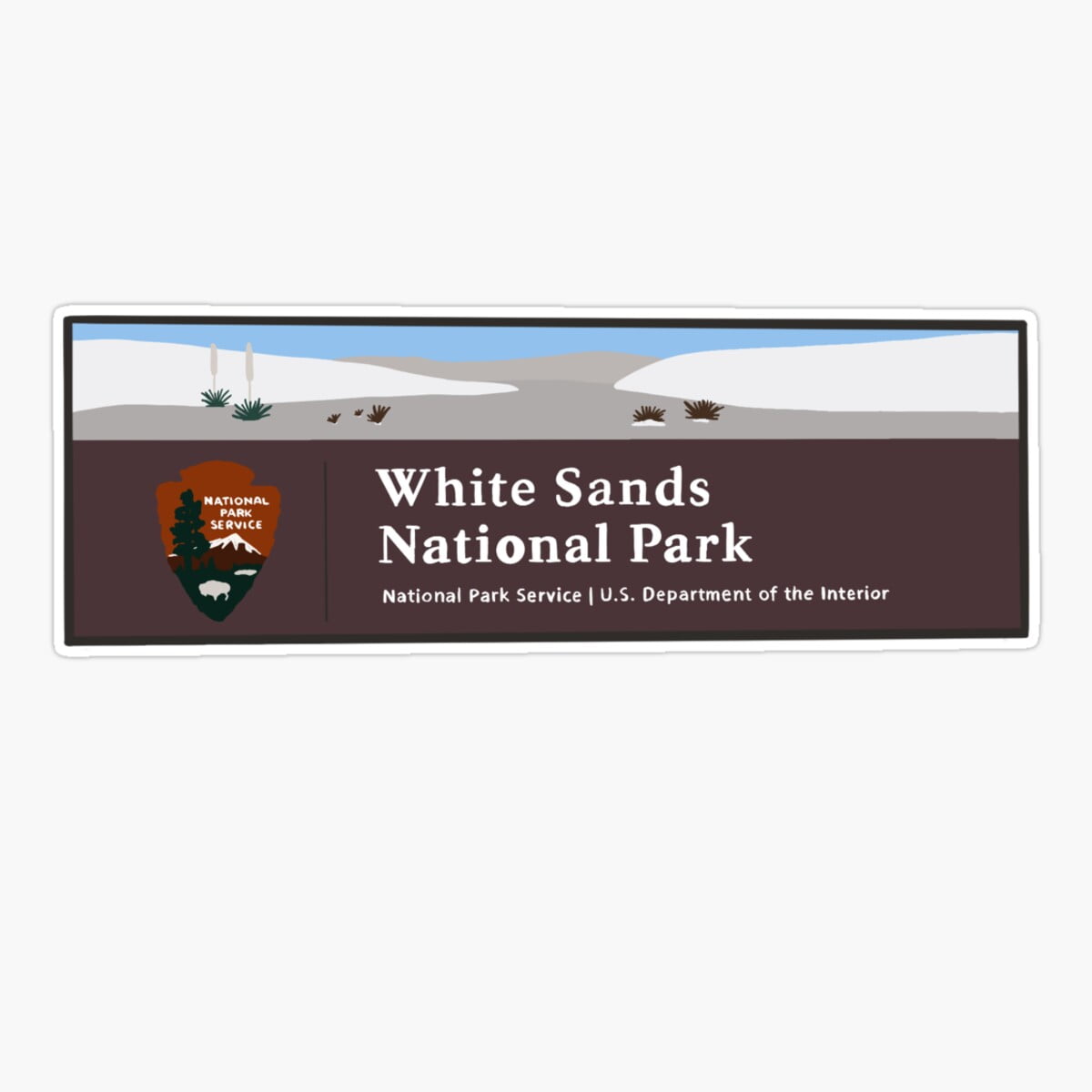 Maneki White Sand National Park Sign Sticker, Phone Decal Water Bottle ...