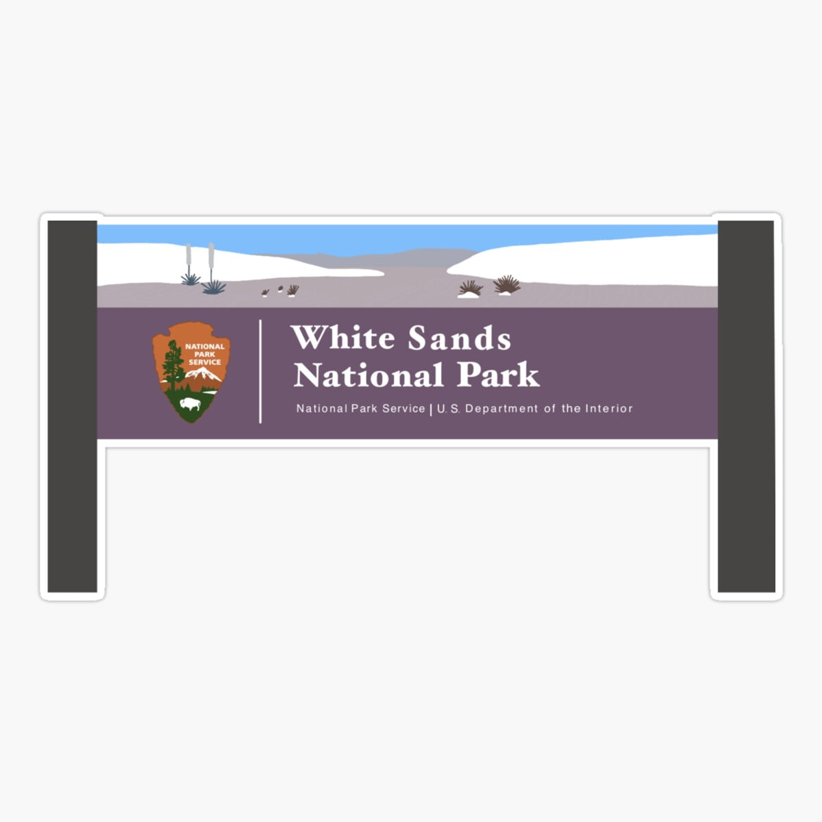 Maneki White Sands National Park Sign Sticker, Phone Decal Water Bottle ...