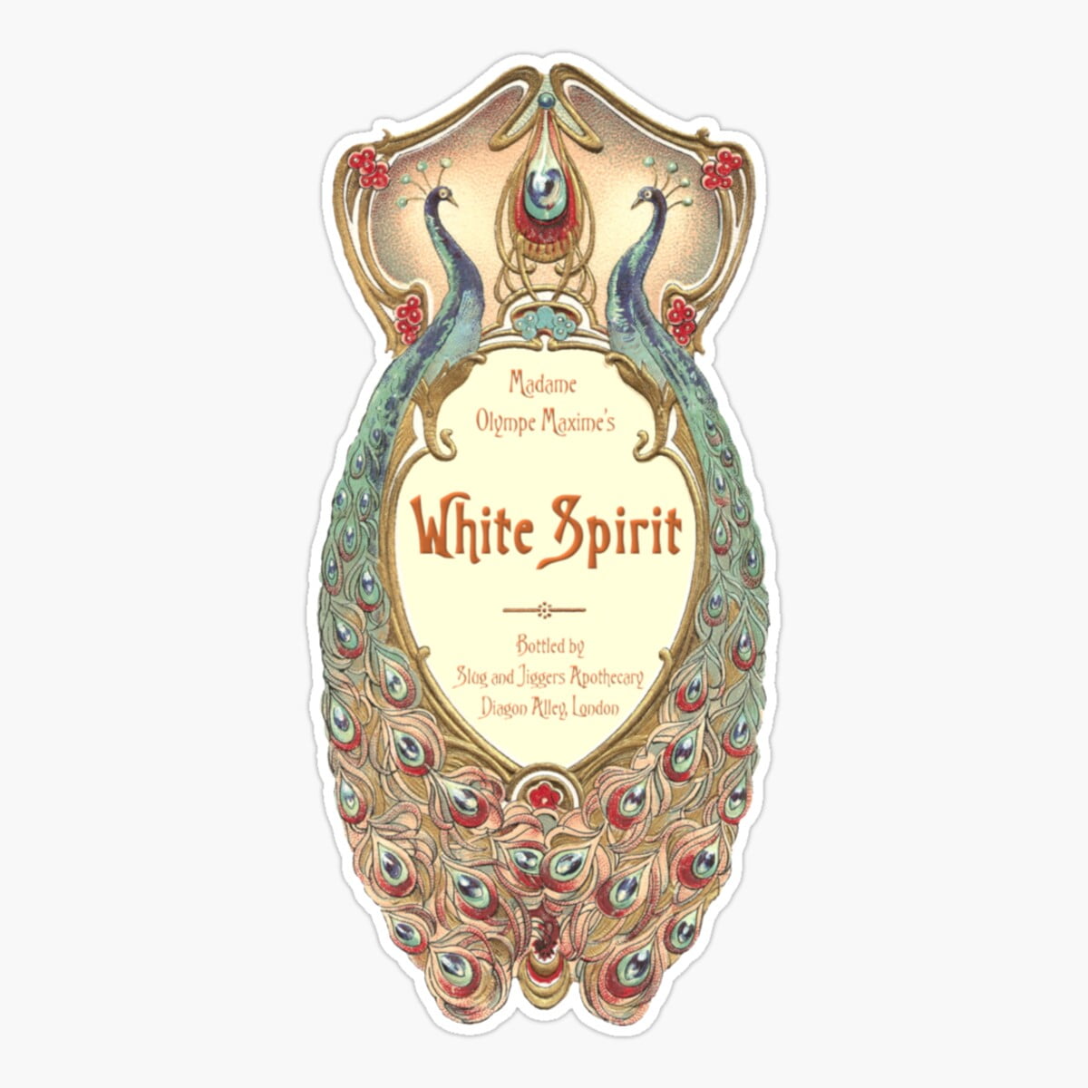 Maneki White Spirit Potion Label Sticker, Phone Decal Water Bottle ...