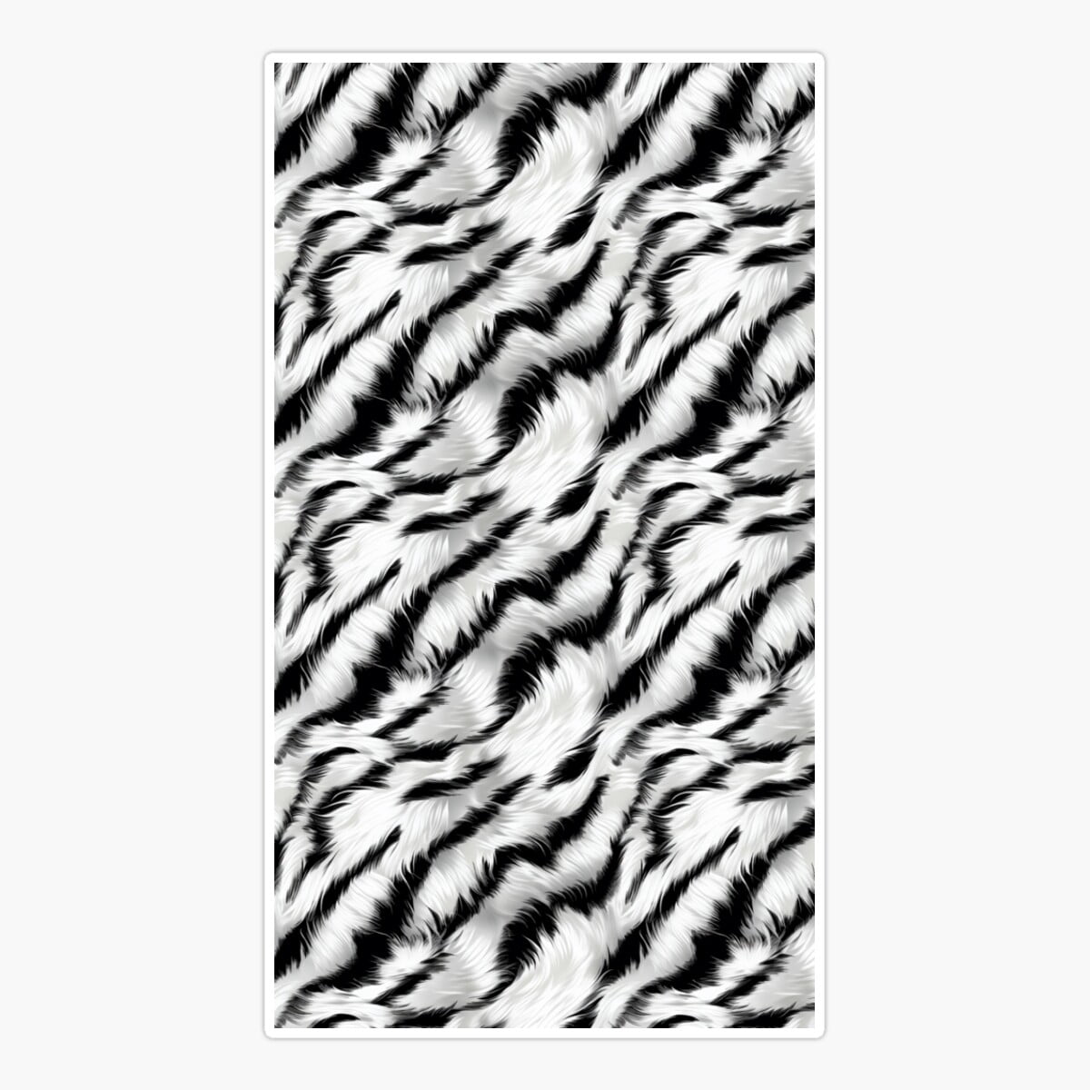 Maneki White Tiger Fur Realistic Pattern Er, Phone Decal Water Bottle ...