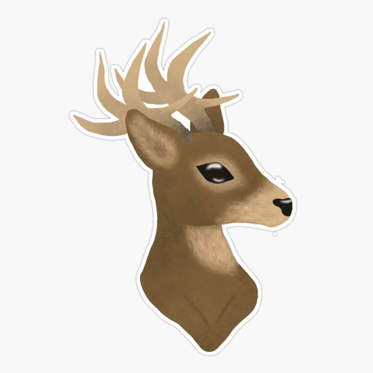 Maneki Whitetail Buck Sticker, Phone Decal Water Bottle Stickers Car ...