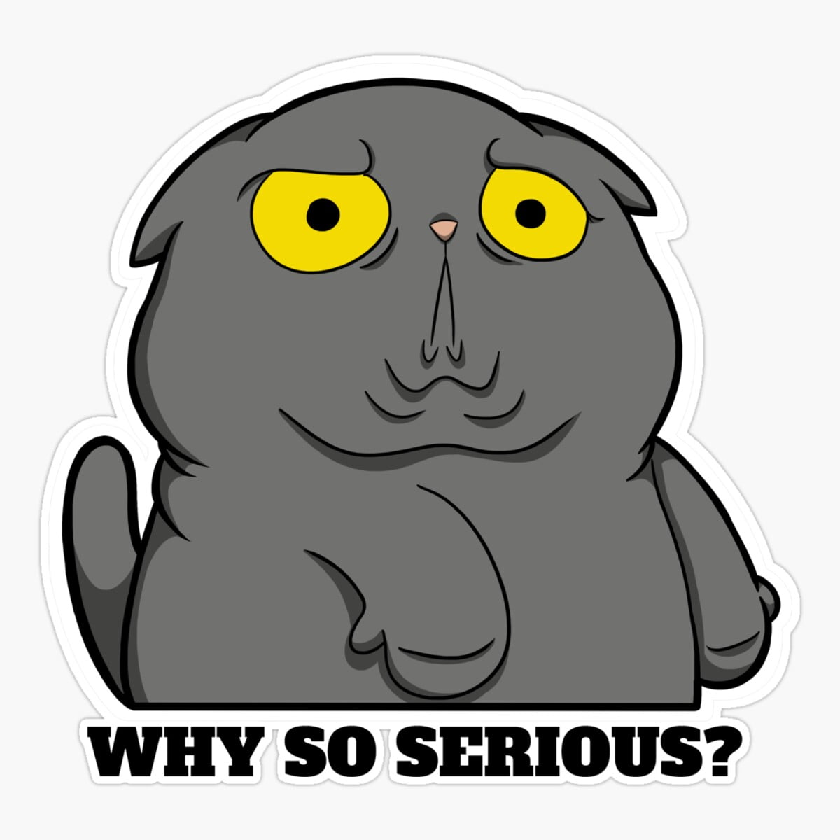 Maneki Why So Serious Cat Sticker, Phone Decal Water Bottle Stickers ...