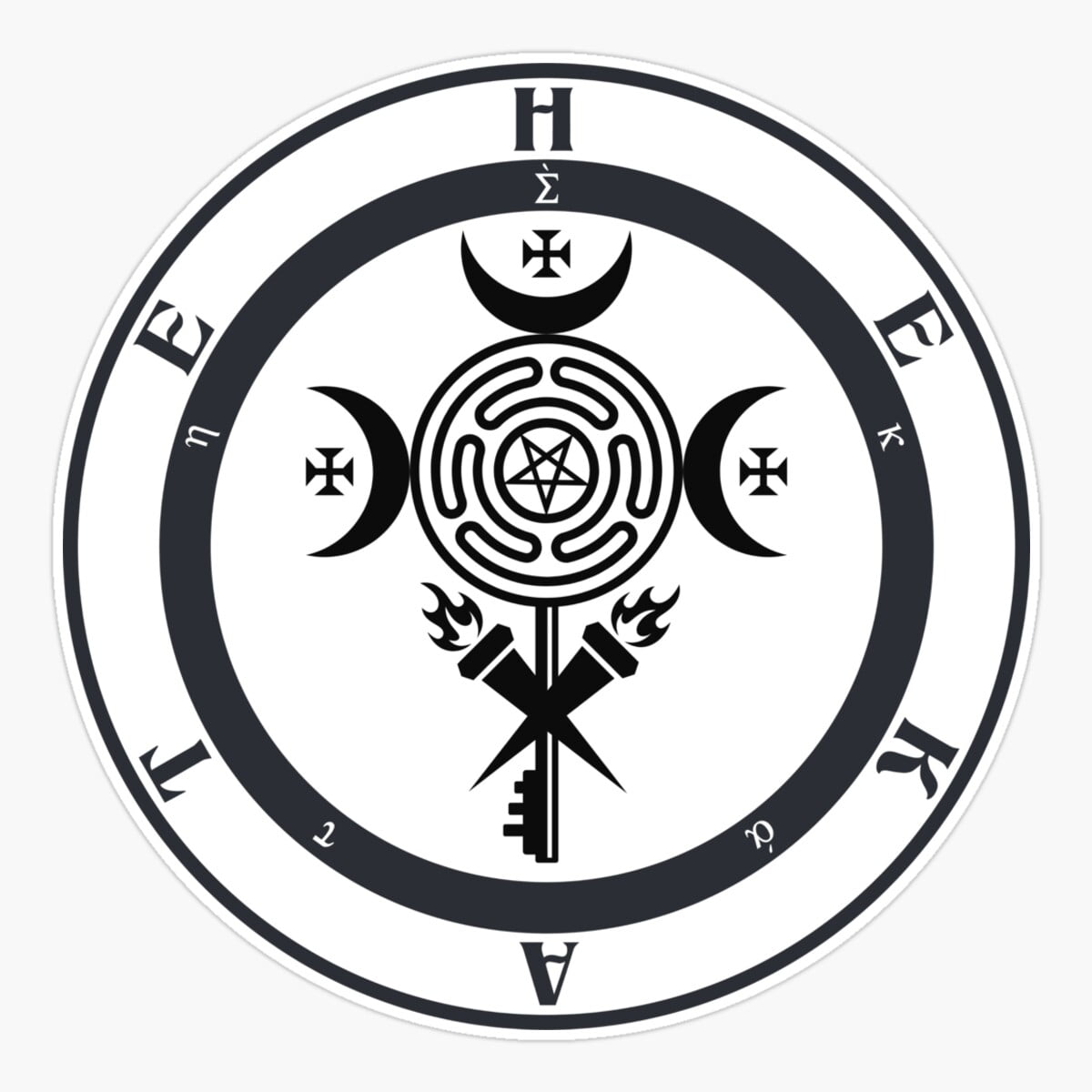 Maneki Wicca Hekate Symbol Pagan Hekate Symbol Pagan Wheel Goddess Er ...