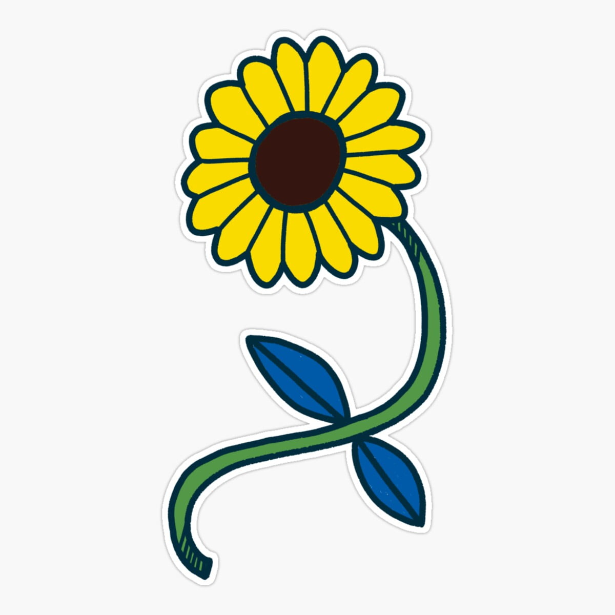 Maneki Wiggly Sunflower Sticker, Phone Decal Water Bottle Stickers Car ...